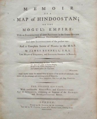 Bonhams : INDIA RENNELL (JAMES) Memoir of a Map of Hindoostan; or the ...