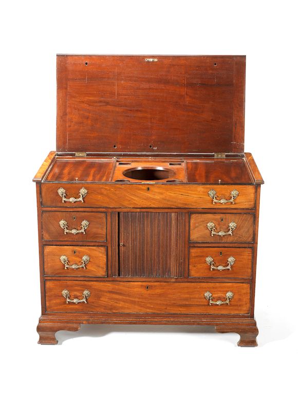 Bonhams : A George III mahogany gentleman's dressing commode