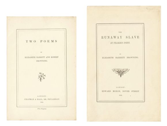 Bonhams : BROWNING (ELIZABETH BARRETT) The Runaway Slave at Pilgrim's ...
