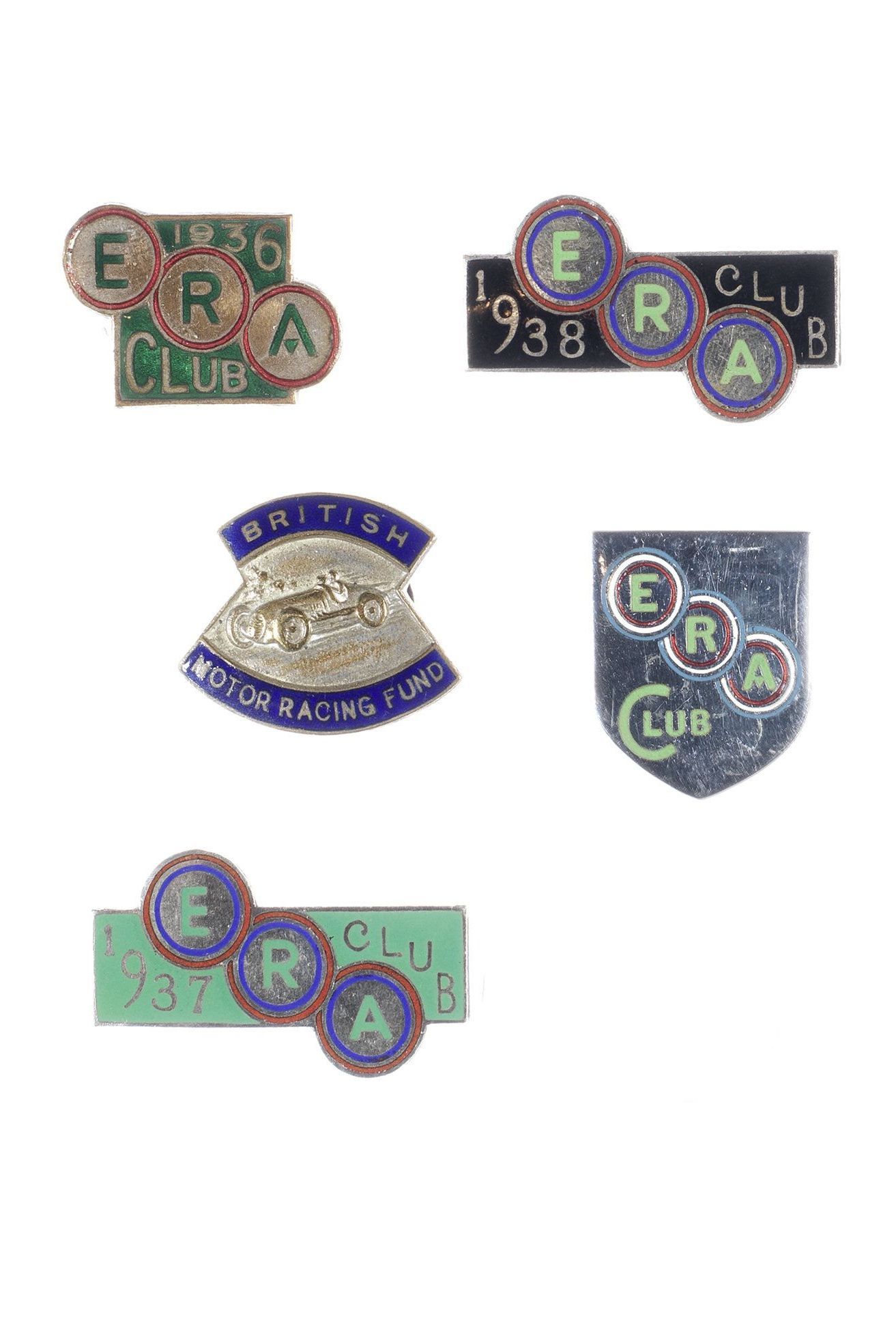Bonhams Cars : Four ERA Club members' enamel lapel badges for 1936 to 1939,