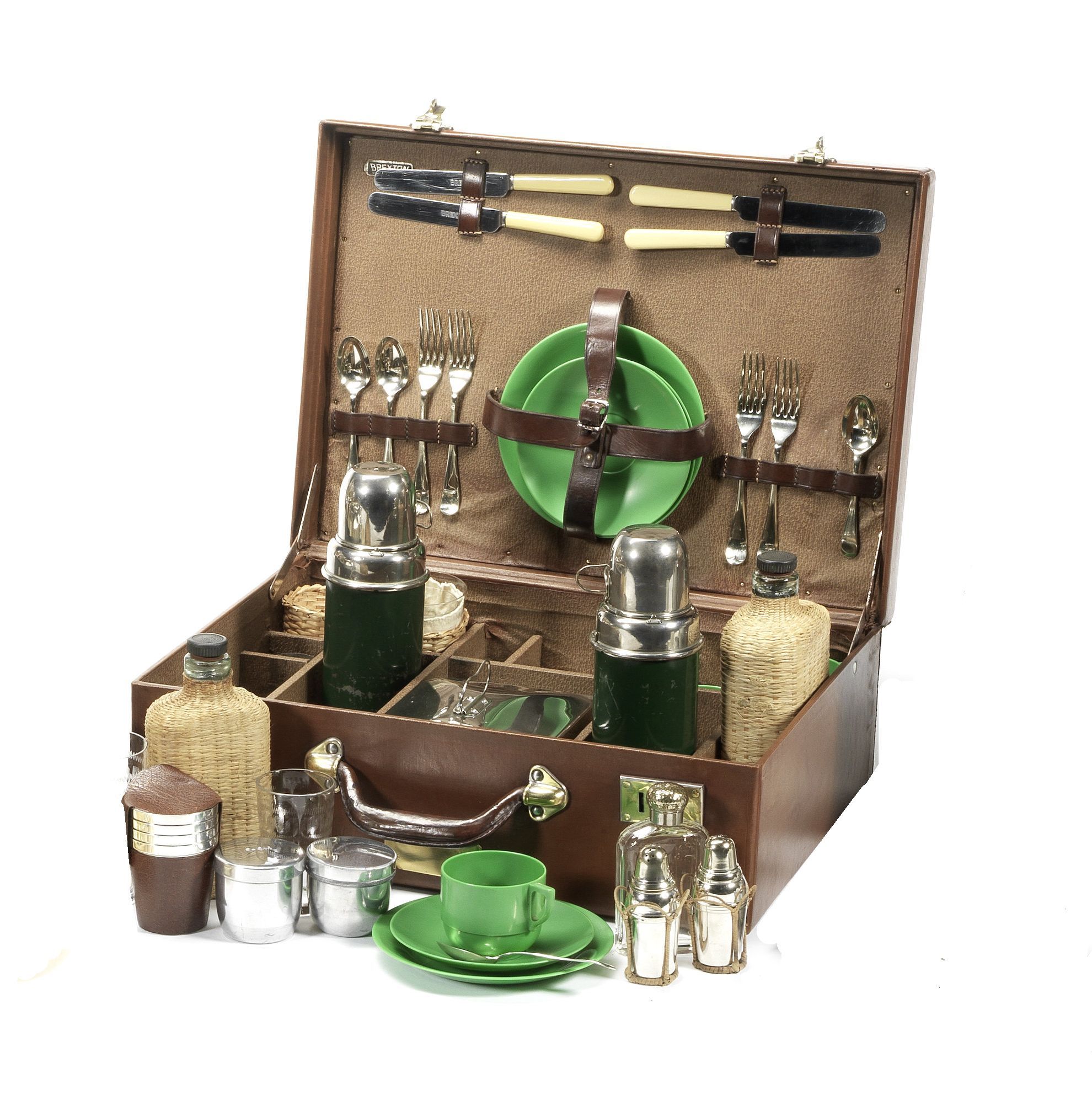 Bonhams Cars : A 'Brexton' four person picnic set, 1930s,