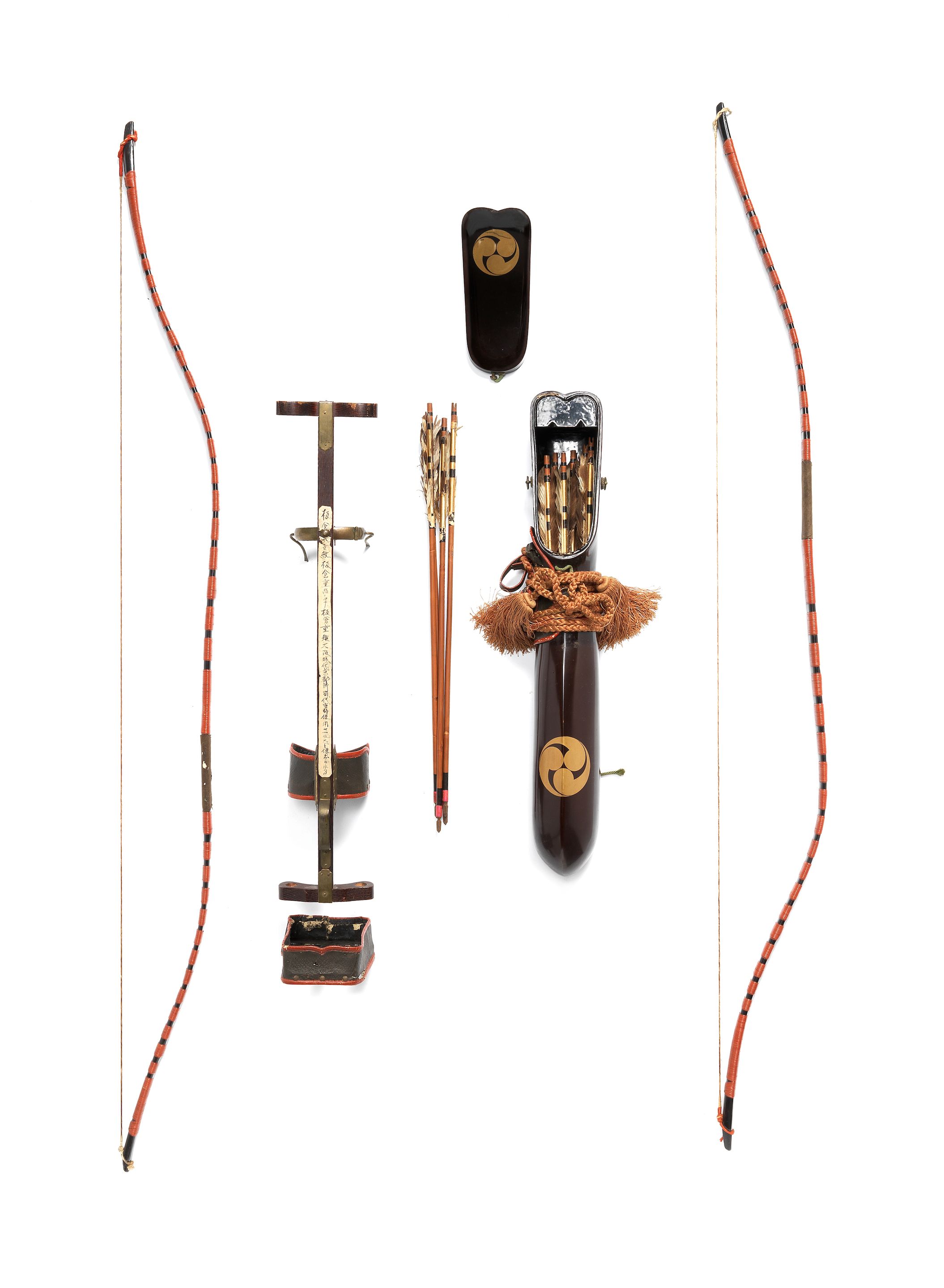 Bonhams : A pair of yumi (bows), a yazutsu (enclosed arrow-quiver) and ...