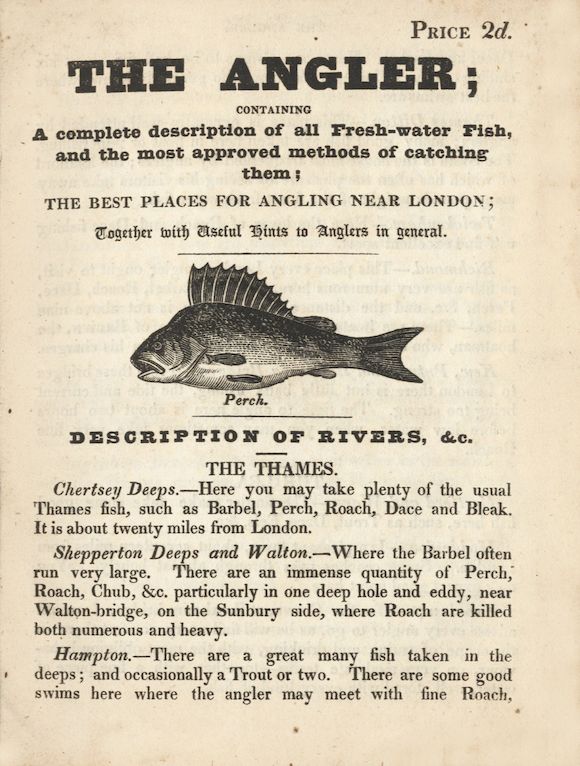 Bonhams : ANGLER The Angler; containing a complete description of all ...