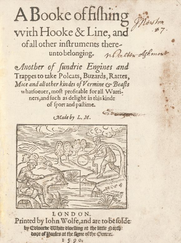 Bonhams : MASCALL (LEONARD)] A Booke of Fishing with Hooke & Line, and ...