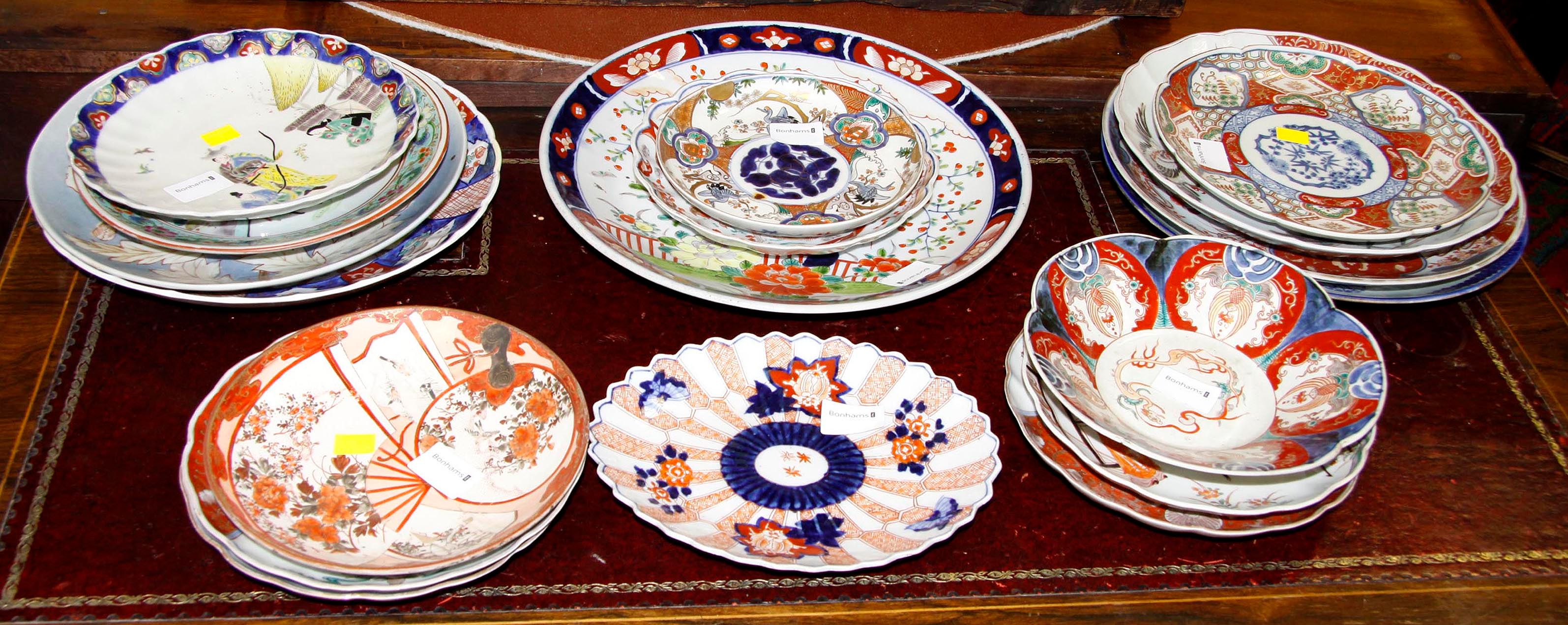 Bonhams : A group of Japanese plates and dishes