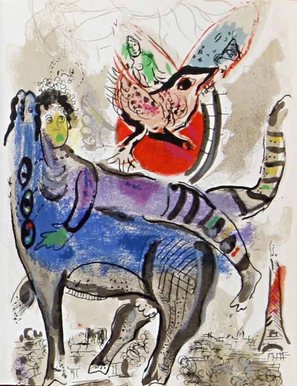 Bonhams : Marc Chagall (Russian/French, 1887-1985) The Blue Cow Lithograph printed in colours ...