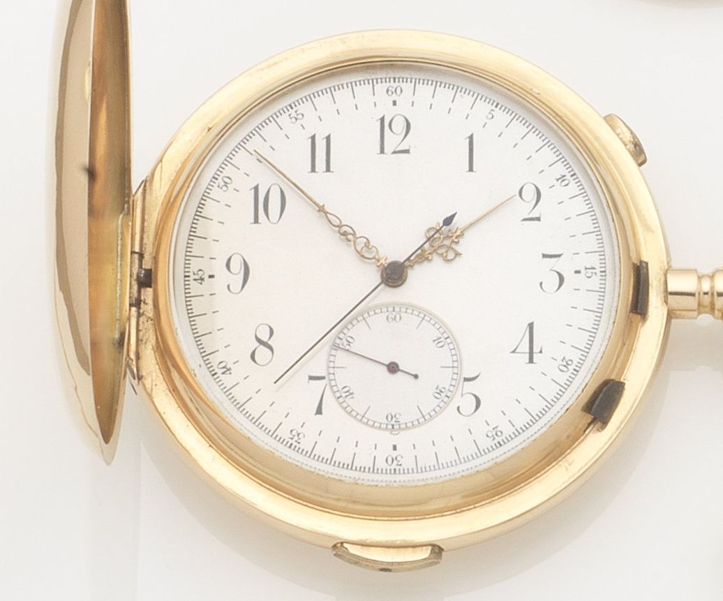 Bonhams : Swiss. A late 19th century 18ct gold manual wind full hunter ...