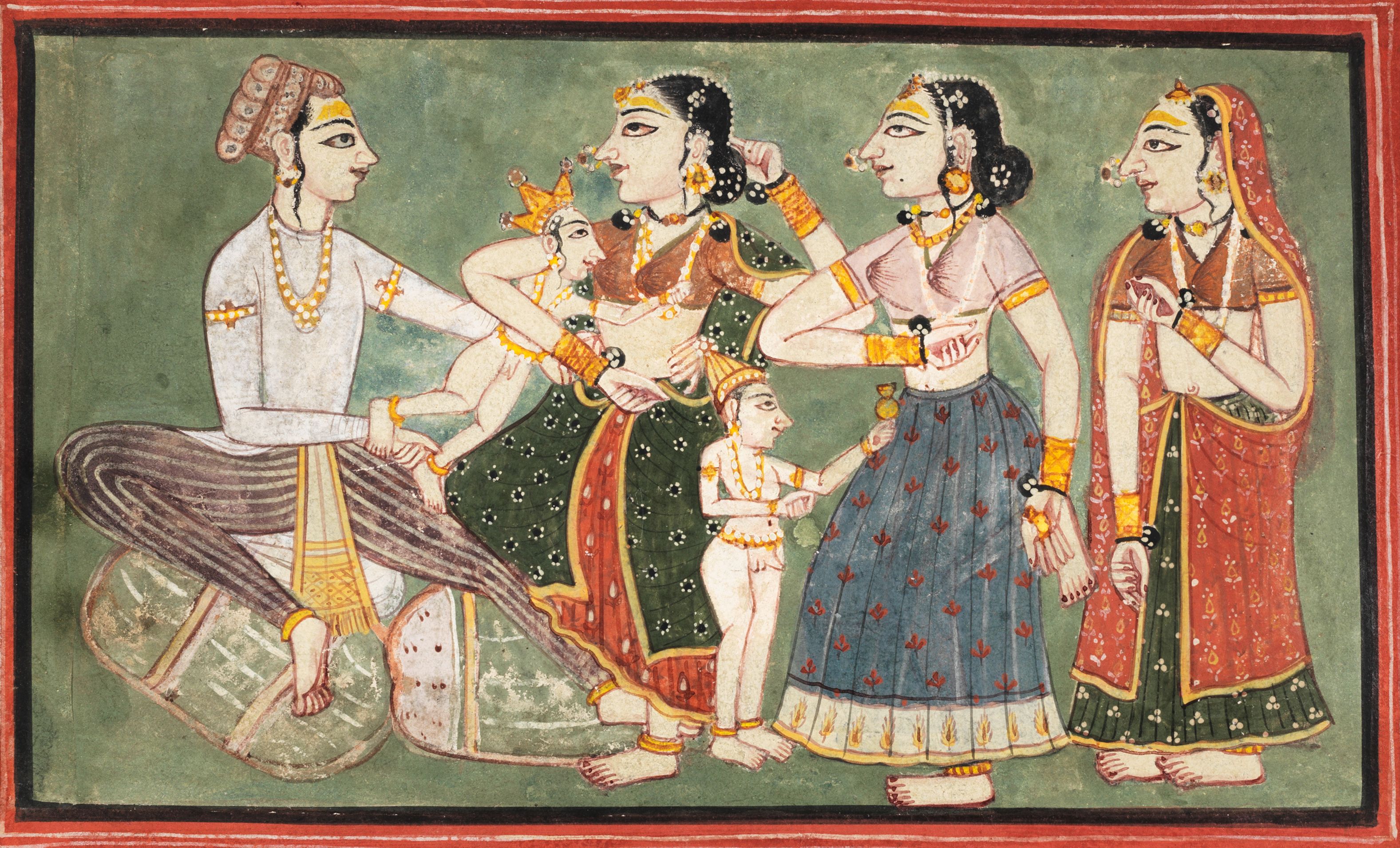 Bonhams : An illustration to a romance Krishna and Balarama with ...