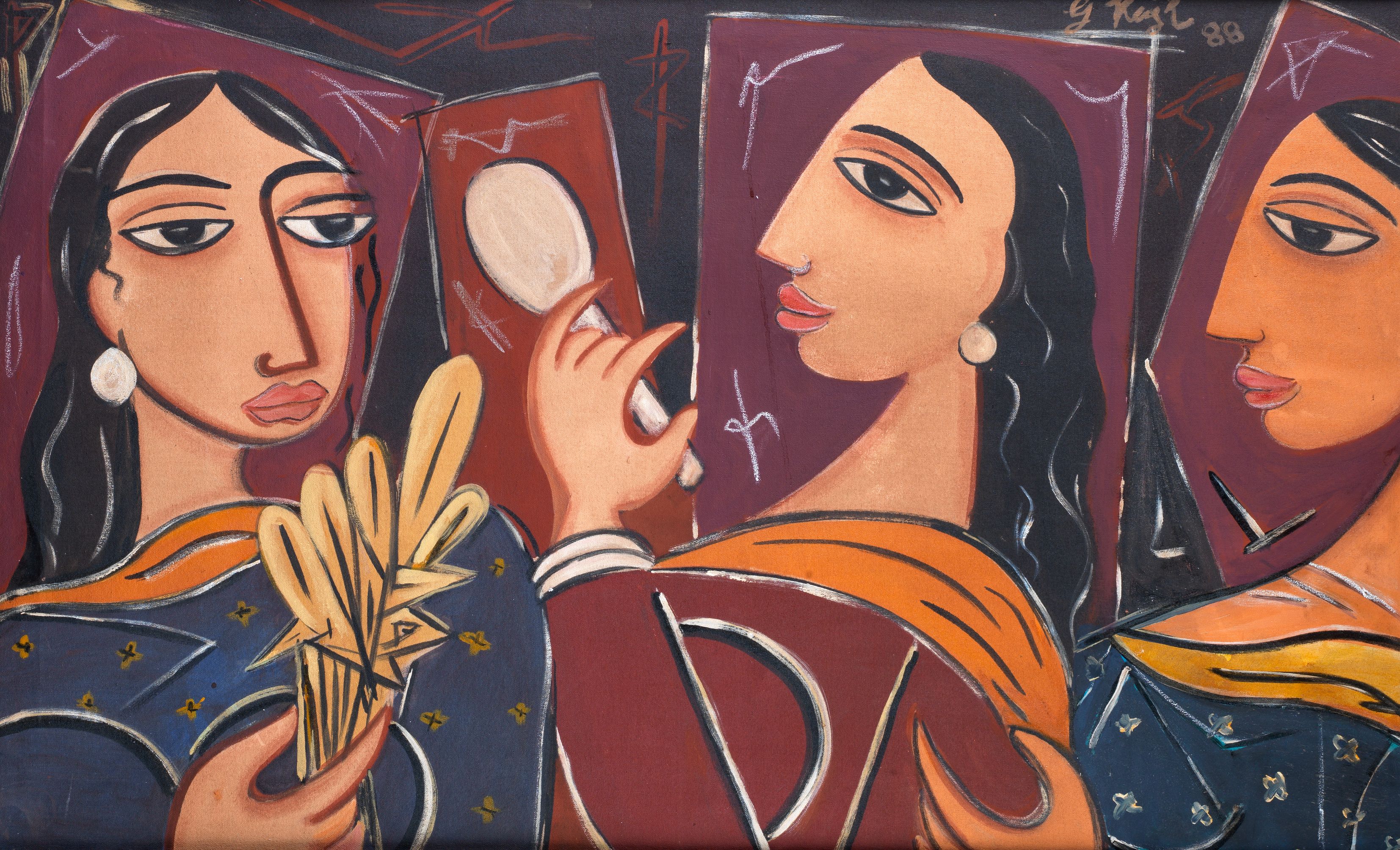 Bonhams : George Keyt (Sri Lanka, 1901-1993) Three Friends,