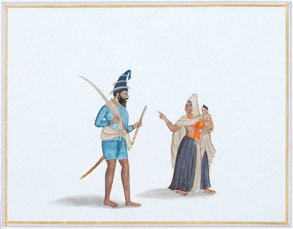 Bonhams : A Sikh Akali and his wife and child; a Sikh nobleman ...