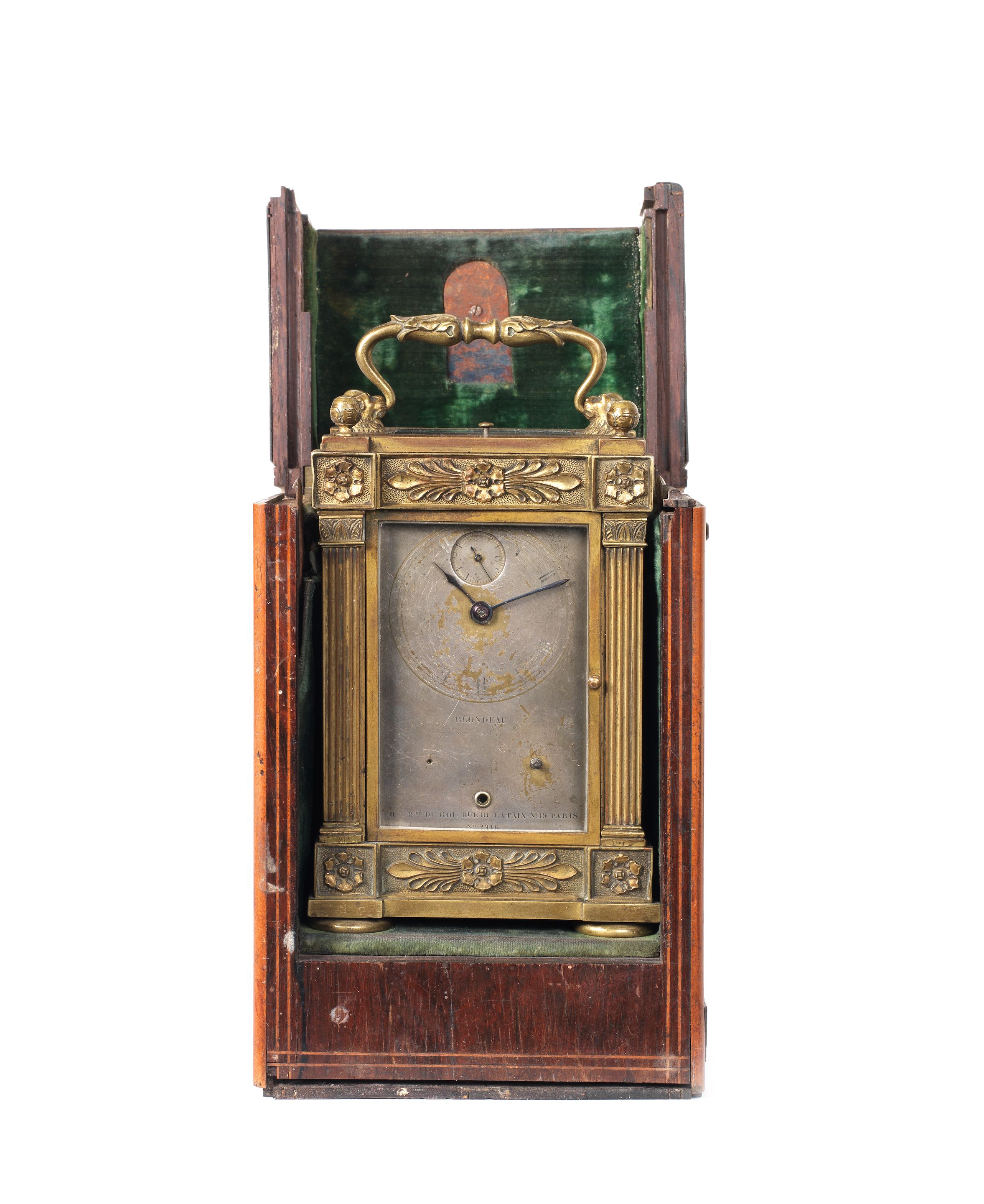 Bonhams : A rare early 19th century French travelling clock with alarm ...