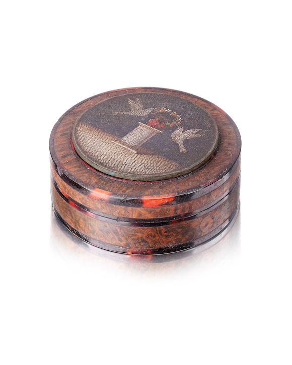 Bonhams : A 19th century micro mosaic snuff box
