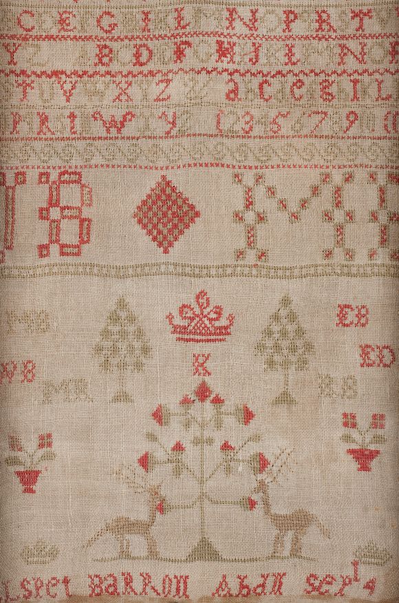 Bonhams : A 19th century Aberdeen needlework sample