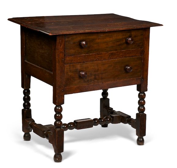 Bonhams : A William & Mary beech and sycamore side table Circa 1700