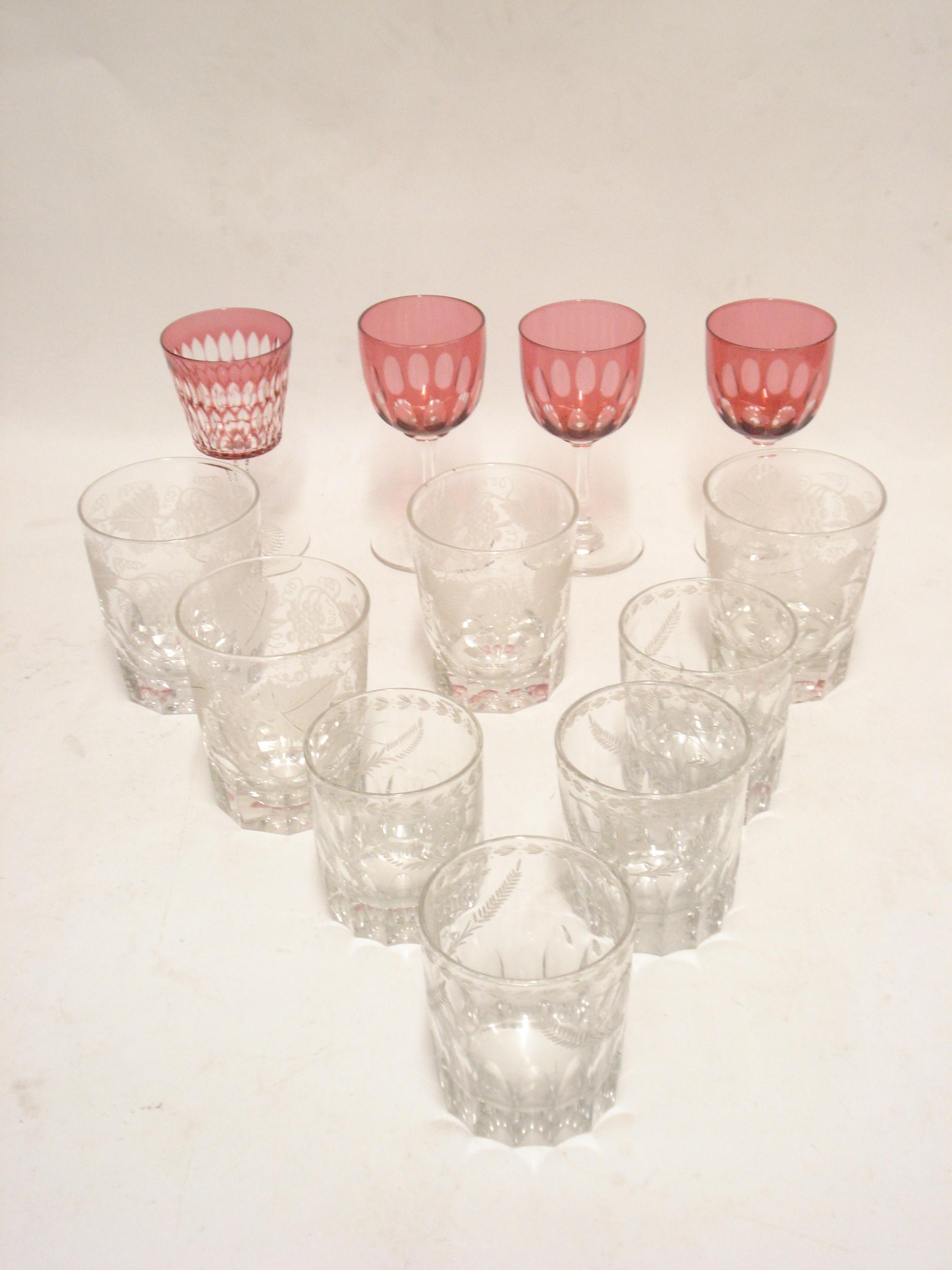 Bonhams A Collection Of Victorian Tumblers And Cranberry Wine Glasses