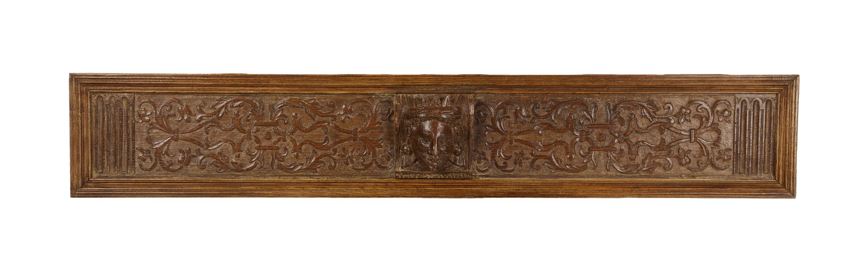 Bonhams : A rare and unusual Elizabeth I carved oak frieze or rail ...