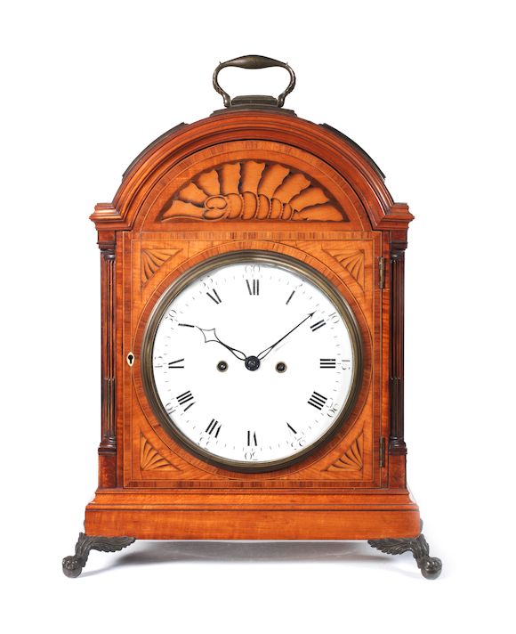 Bonhams : A rare late 18th century marquetry inlaid satinwood bracket ...