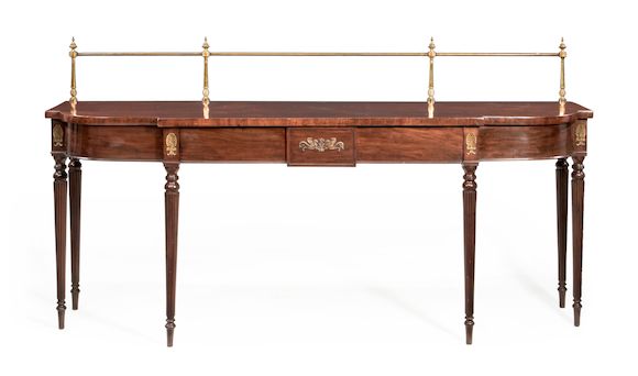 Bonhams : A Regency mahogany breakfront D-shaped serving table