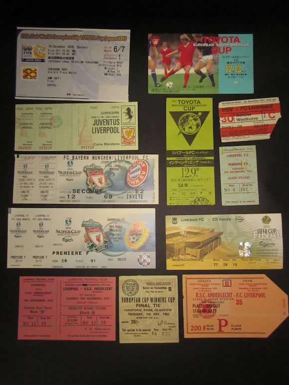Bonhams : Liverpool European match tickets