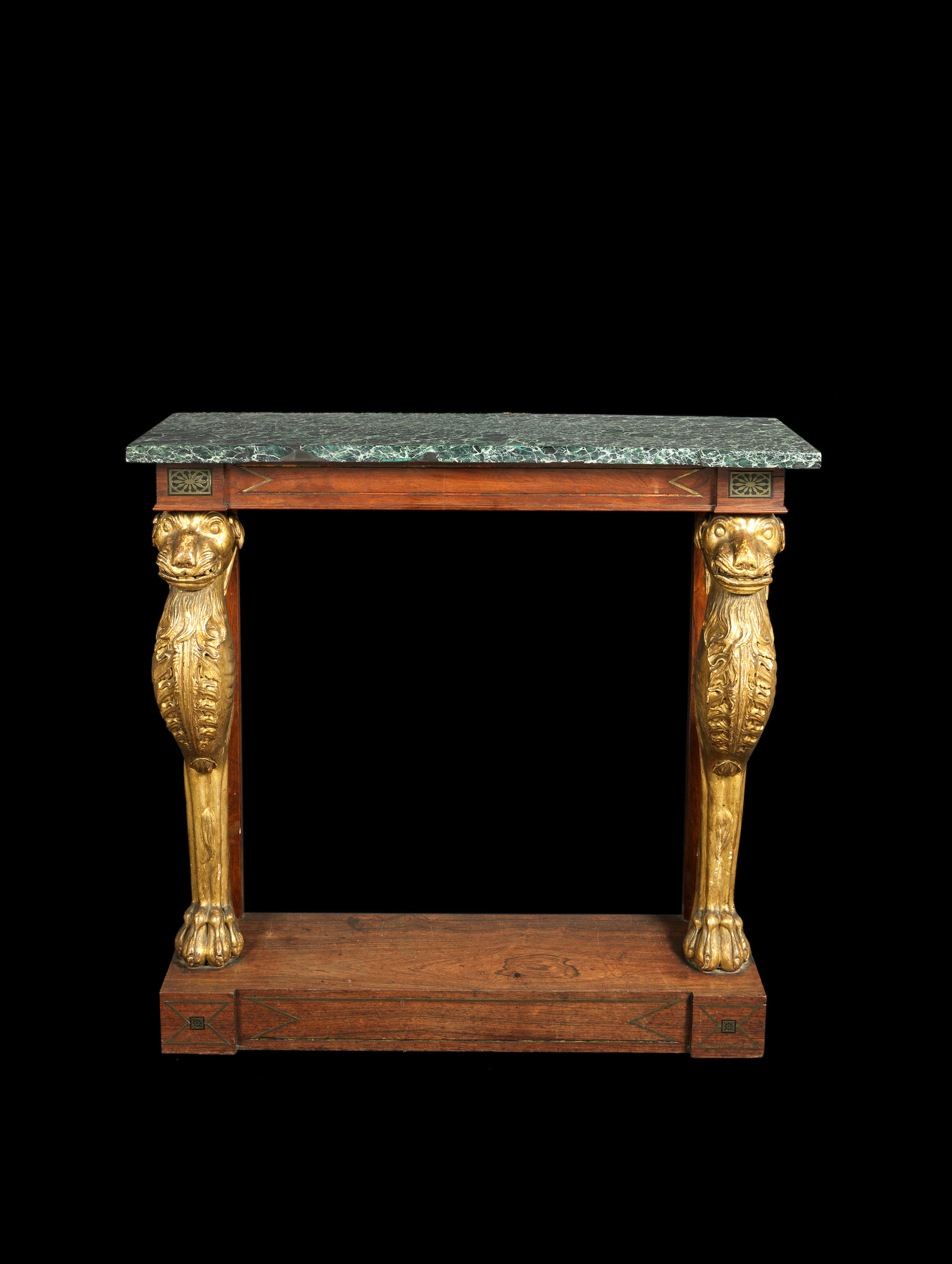 Bonhams A Regency Rosewood And Parcel Gilt Console Table In The