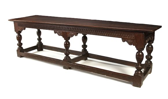 Bonhams : The Haselour Hall refectory table A fine Charles I oak ...