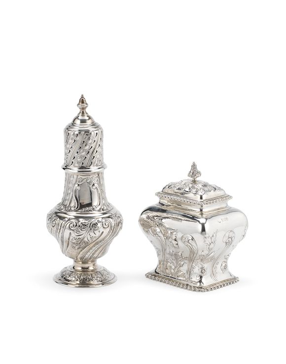 Bonhams : An Edwardian silver tea caddy Maker's mark rubbed, retailed ...