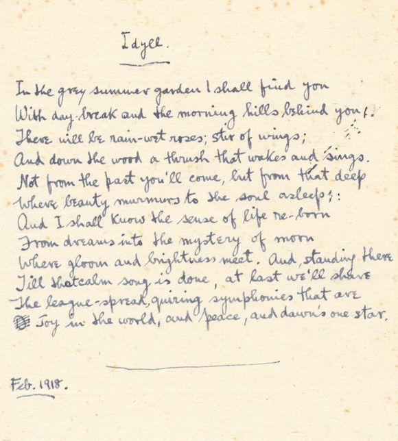 Bonhams : SASSOON (SIEGFRIED) Autograph manuscript of his First World ...