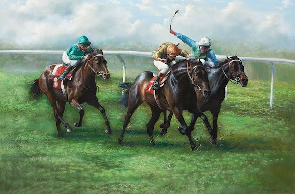 Bonhams : Max Brandrett (Dutch), 20th century The Final Furlong