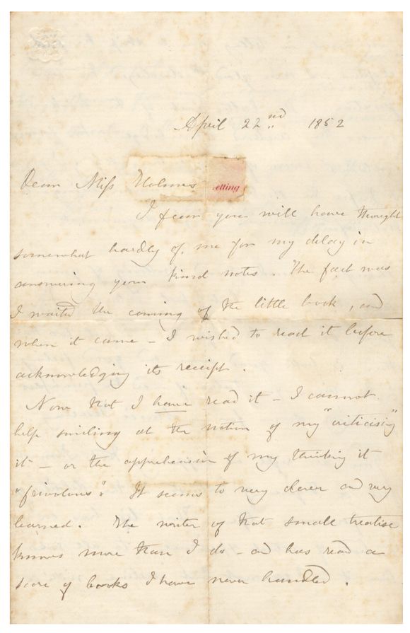 Bonhams : BRONTË (CHARLOTTE) Autograph letter signed ("C Brontë"), to ...