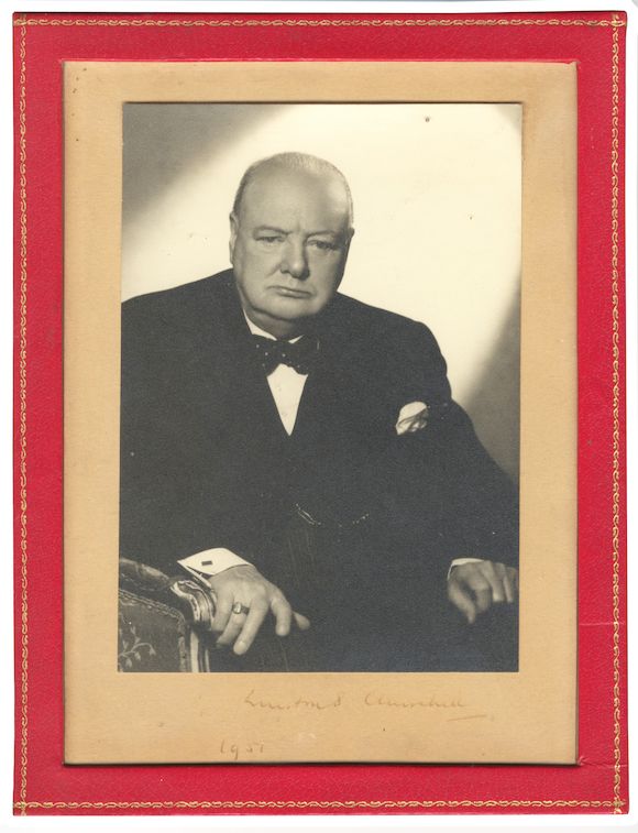 Bonhams : CHURCHILL (WINSTON) Photograph signed an dated on mount ...