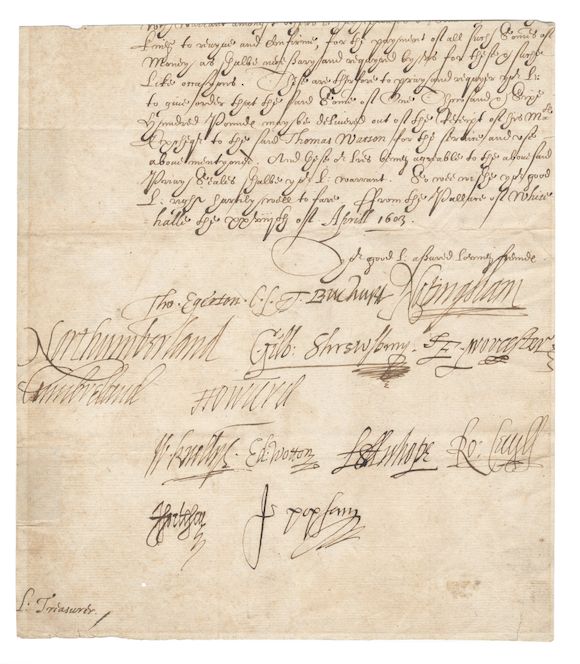 Bonhams : JAMES I'S PRIVY COUNCIL and THE FUNERAL OF ELIZABETH I ...