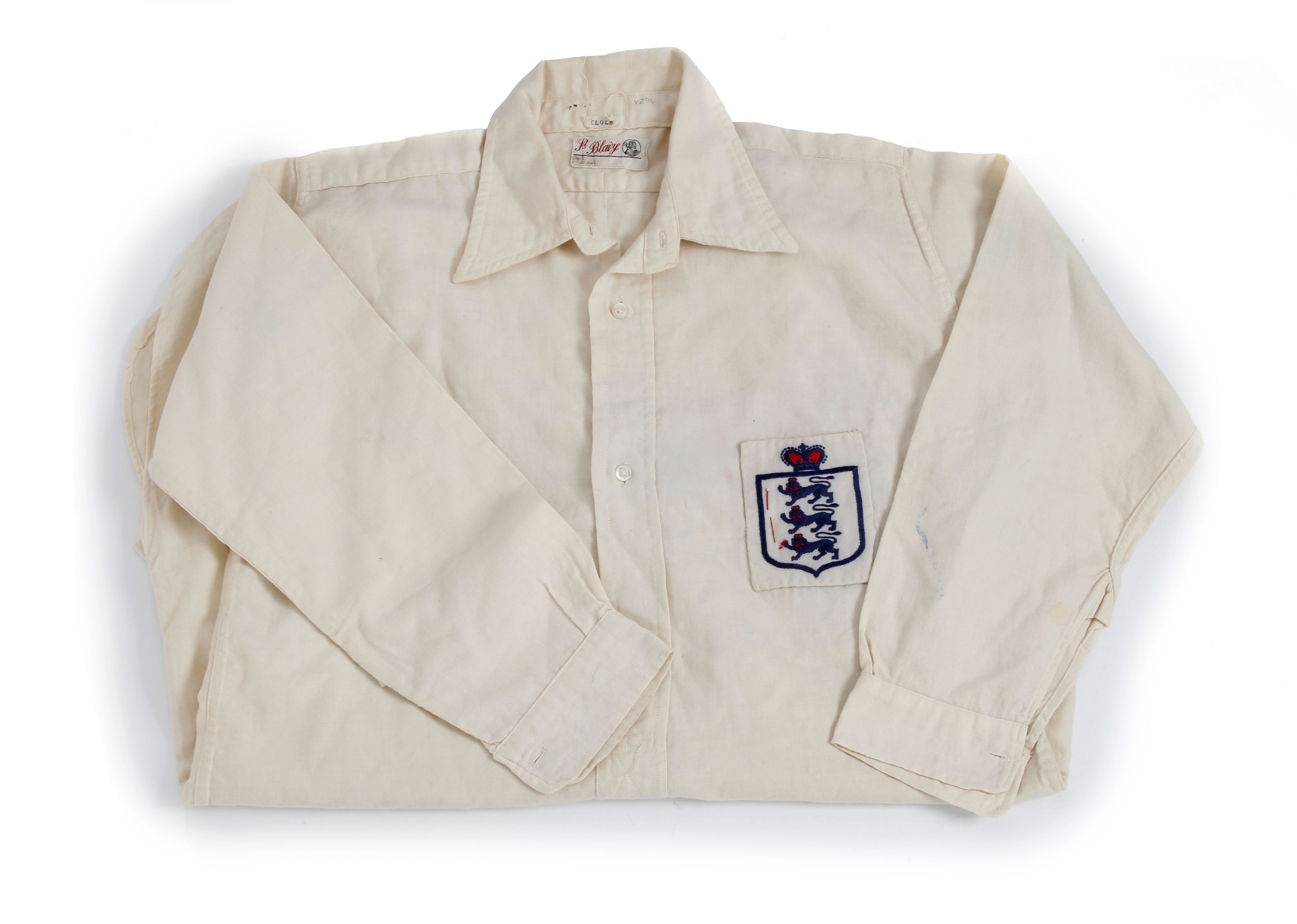 Bonhams : 1940's Laurie Scott match worn England shirt