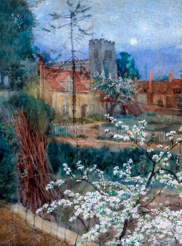 Bonhams : Henry Macbeth-Raeburn (British, 1860-1947) Moonlit village at ...