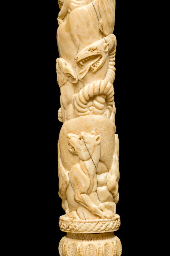 Bonhams : An unusual French 18th century carved ivory ceremonial mace