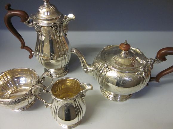 Bonhams : A silver four piece tea service, by Alexander Clark ...