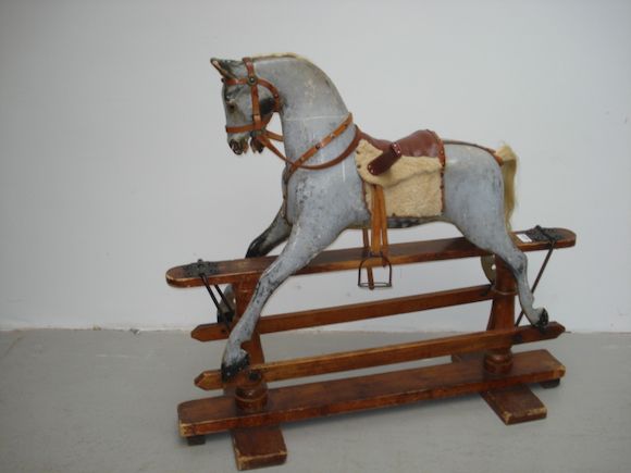 Bonhams : Painted wooden Rocking horse, English circa 1900