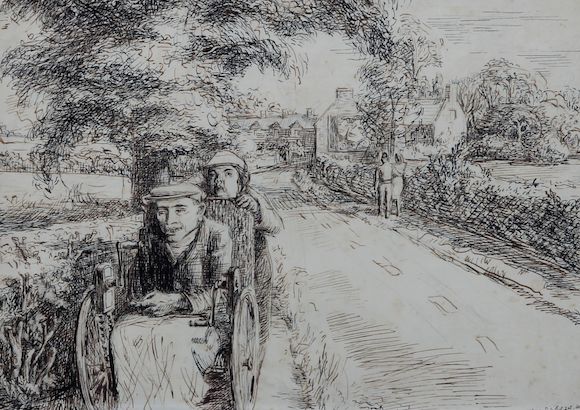 Bonhams : Thomas Rathmell (Welsh, 1912-1996) 'Social Evening'