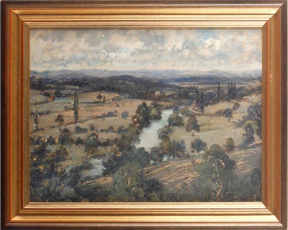 Bonhams : J. Alfonso Toft (British, 1866-1964) River landscape