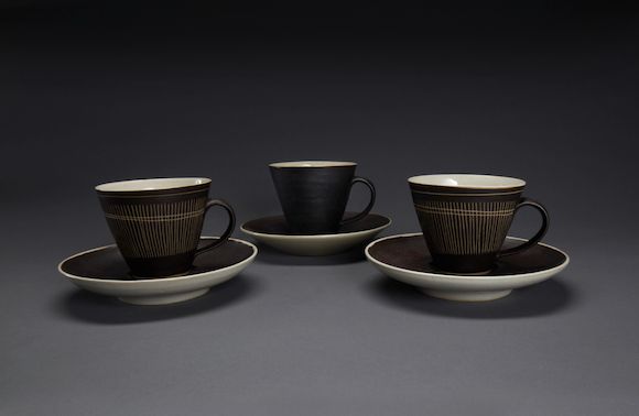 Bonhams : Lucie Rie and Hans Coper Three Cups and Saucers