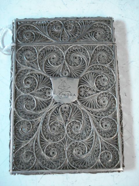 Bonhams : A Victorian silver filigree card case possibly Birmingham ...