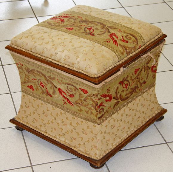 Bonhams : A Victorian fabric covered stool,