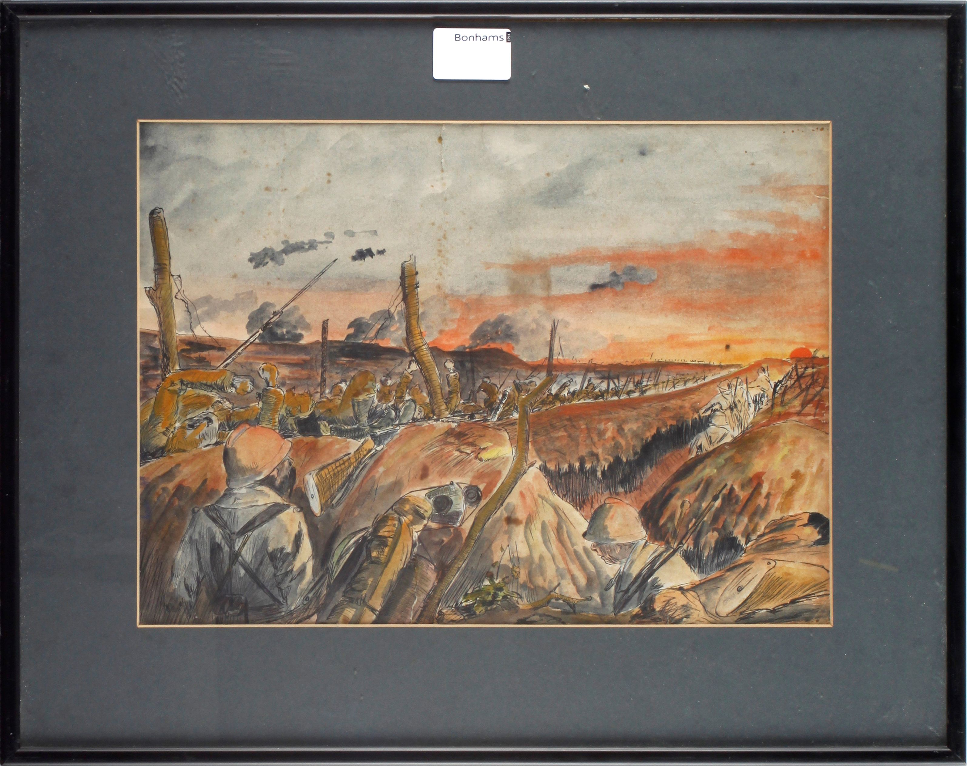 Bonhams : A pair of 1st world war trench scenes