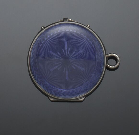 Bonhams : A Continental silver and enamelled circular travelling paint ...