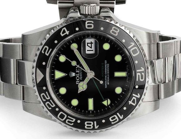 Bonhams : Rolex. A stainless steel dual timezone automatic bracelet ...