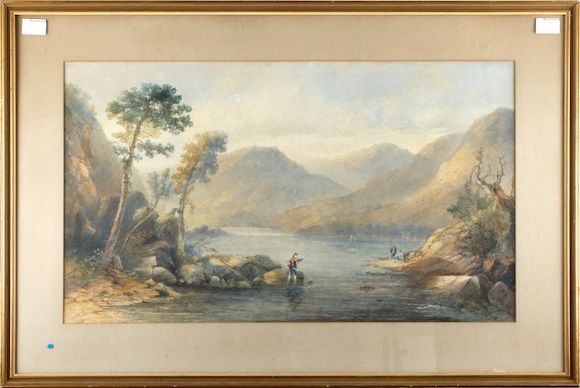 Bonhams : Sidney Edward Paget (British, 1861-1908) River landscape with ...
