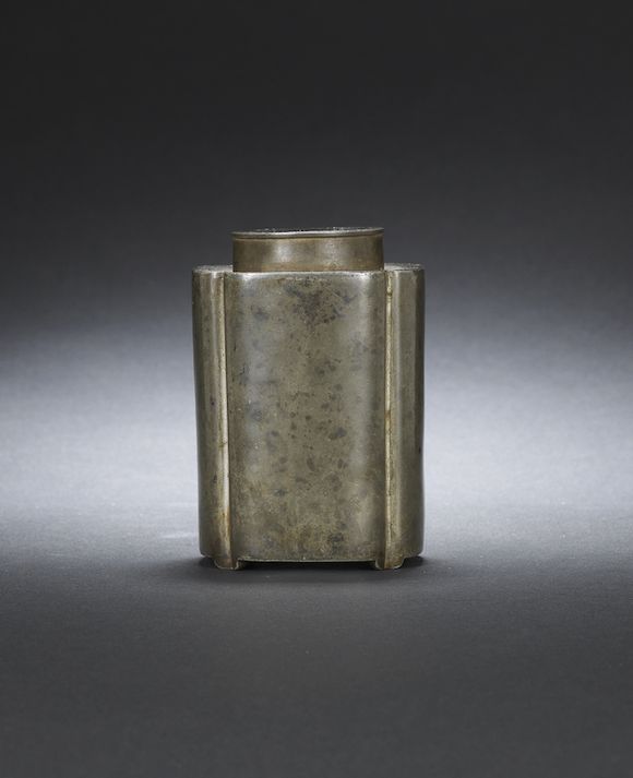 Bonhams : A pewter tea container Qing dynasty