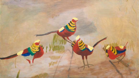 Bonhams : Mary Newcomb (British, 1922-2008) Golden Pheasants