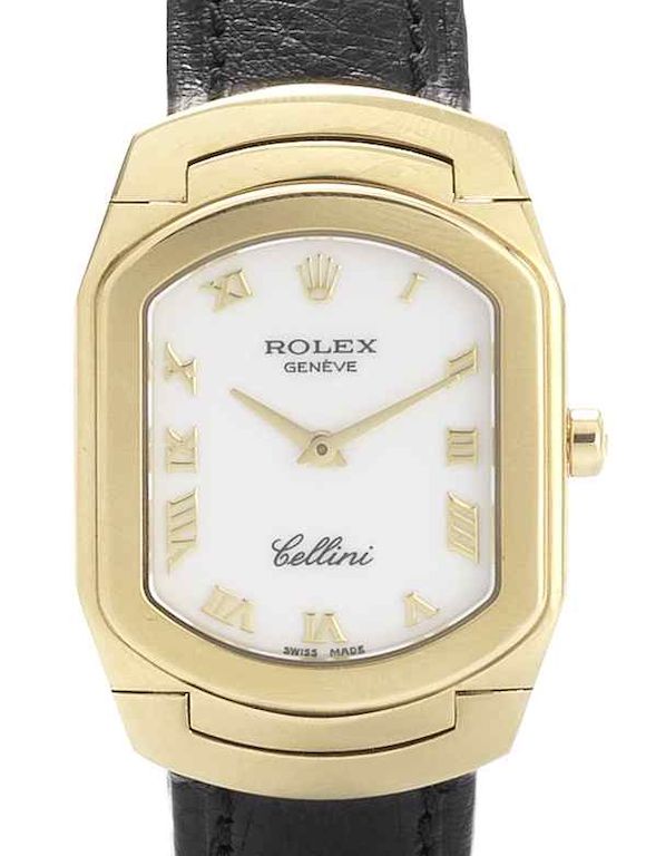 Bonhams : Rolex. A lady's 18ct gold quartz wristwatchCellini, Ref:6631/ ...