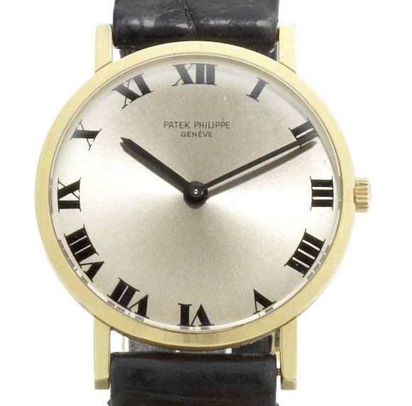 Bonhams : Patek Philippe. An 18ct gold manual wind wristwatchRef:3512 ...