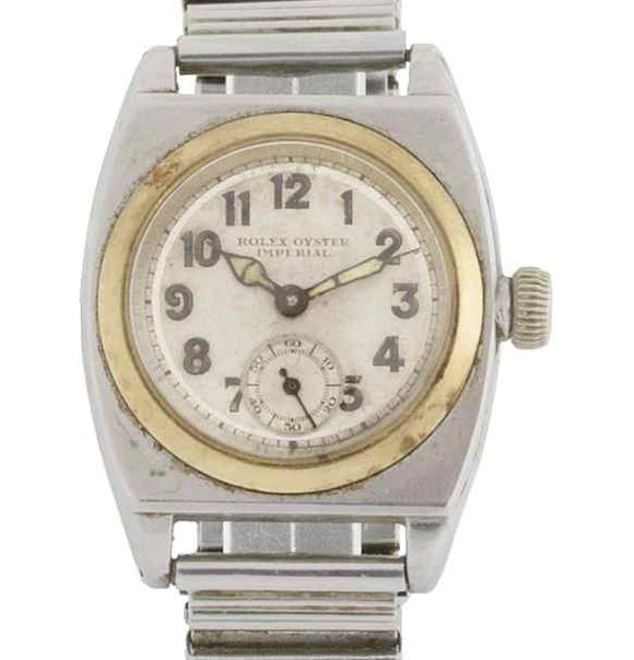 Bonhams : Rolex. A stainless steel and gold manual wind bracelet ...